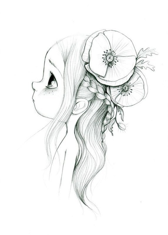 Красивые сложные рисунки девочки (69 фото) » Рисунки для срисовки и не ...